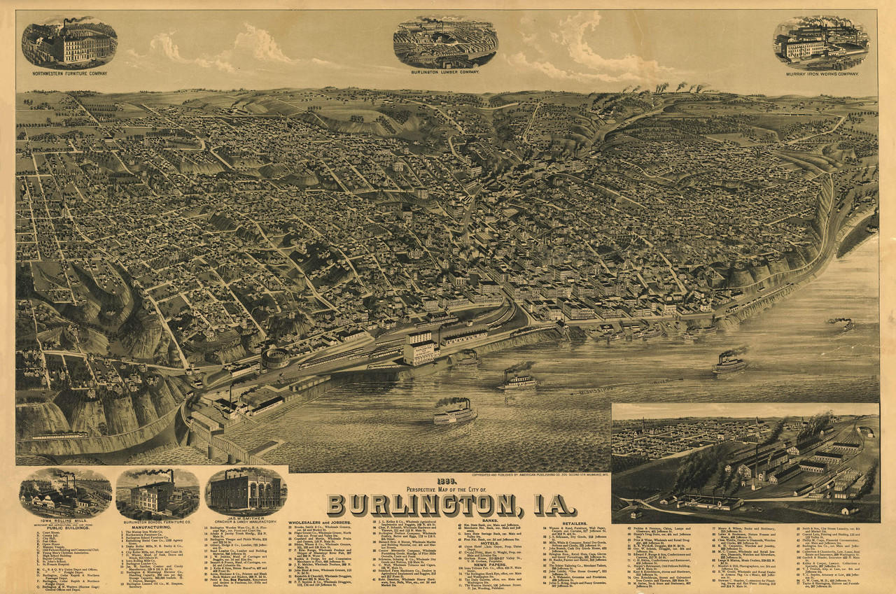 Historic Map - Burlington, IA - 1889 | World Maps Online