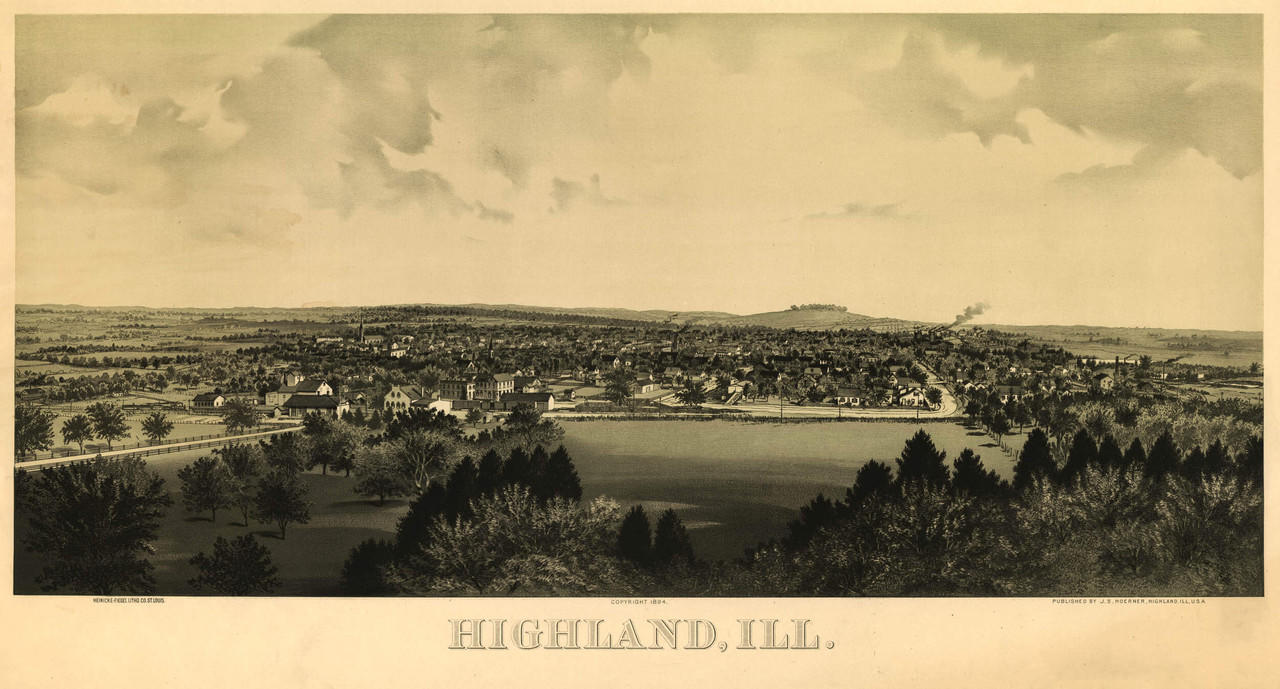 Historic Map - Highland, IL - 1894 | World Maps Online