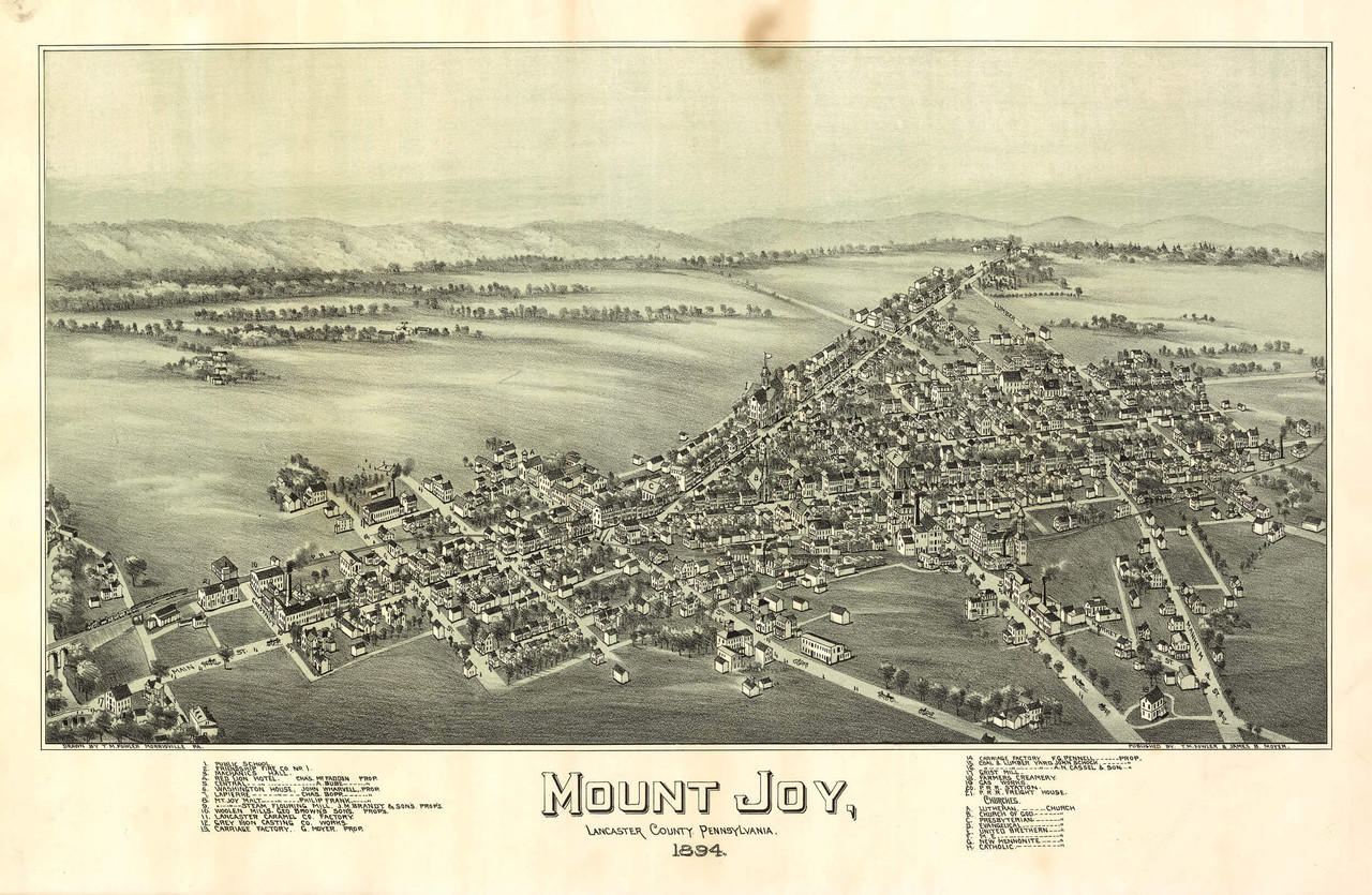 Historic Map - Mount Joy, PA - 1894 | World Maps Online