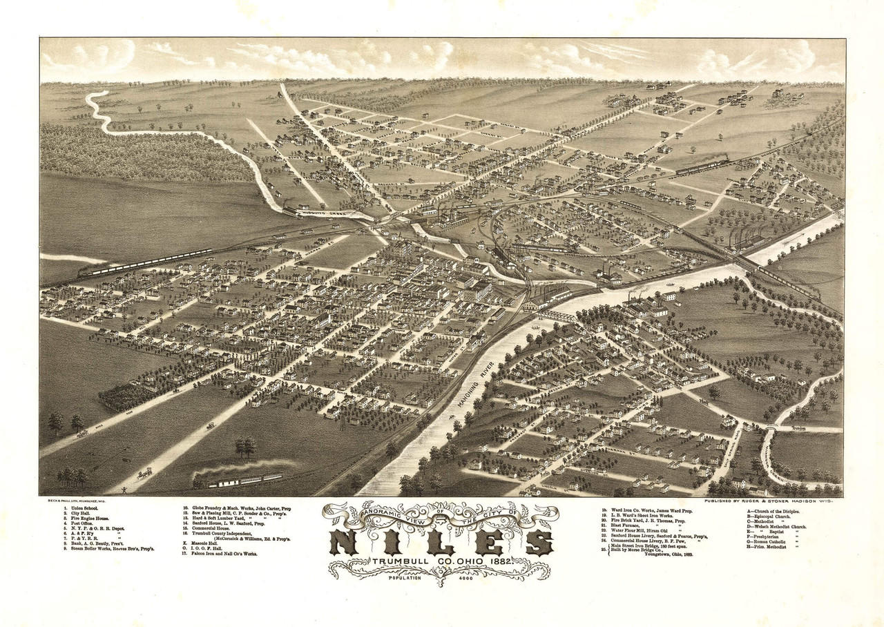 Historic Map - Niles, OH - 1882 | World Maps Online