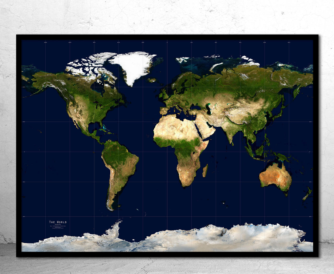 World Physical Satellite Image - Gall Stereographic Projection | World ...