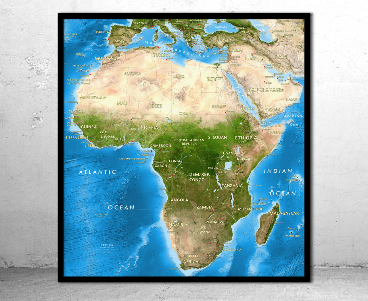 Africa Physical Map High Resolution