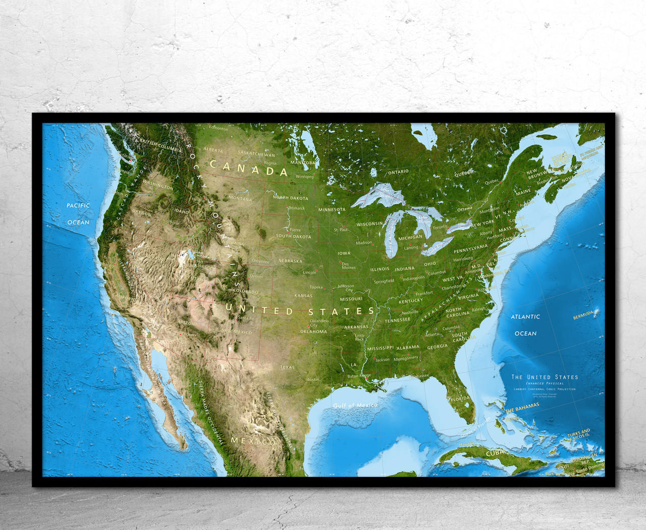 United States Map And Satellite Image