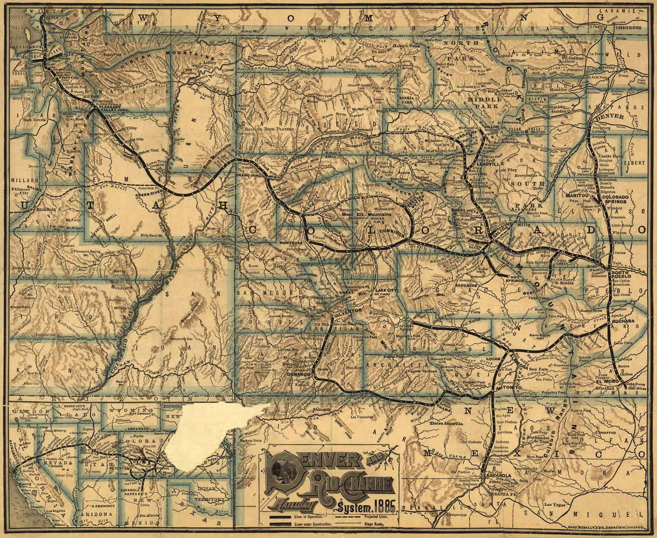 Historic Railroad Map of Colorado - 1886 | World Maps Online