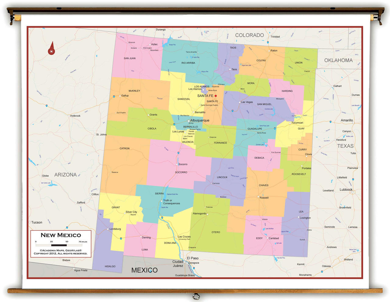 New Mexico County Map Large Image Shown On Google Maps