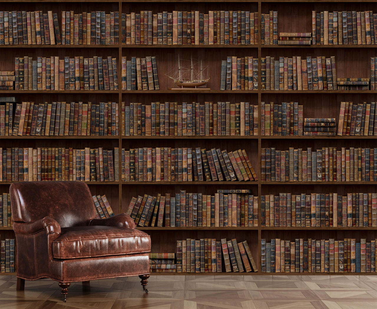old school library background
