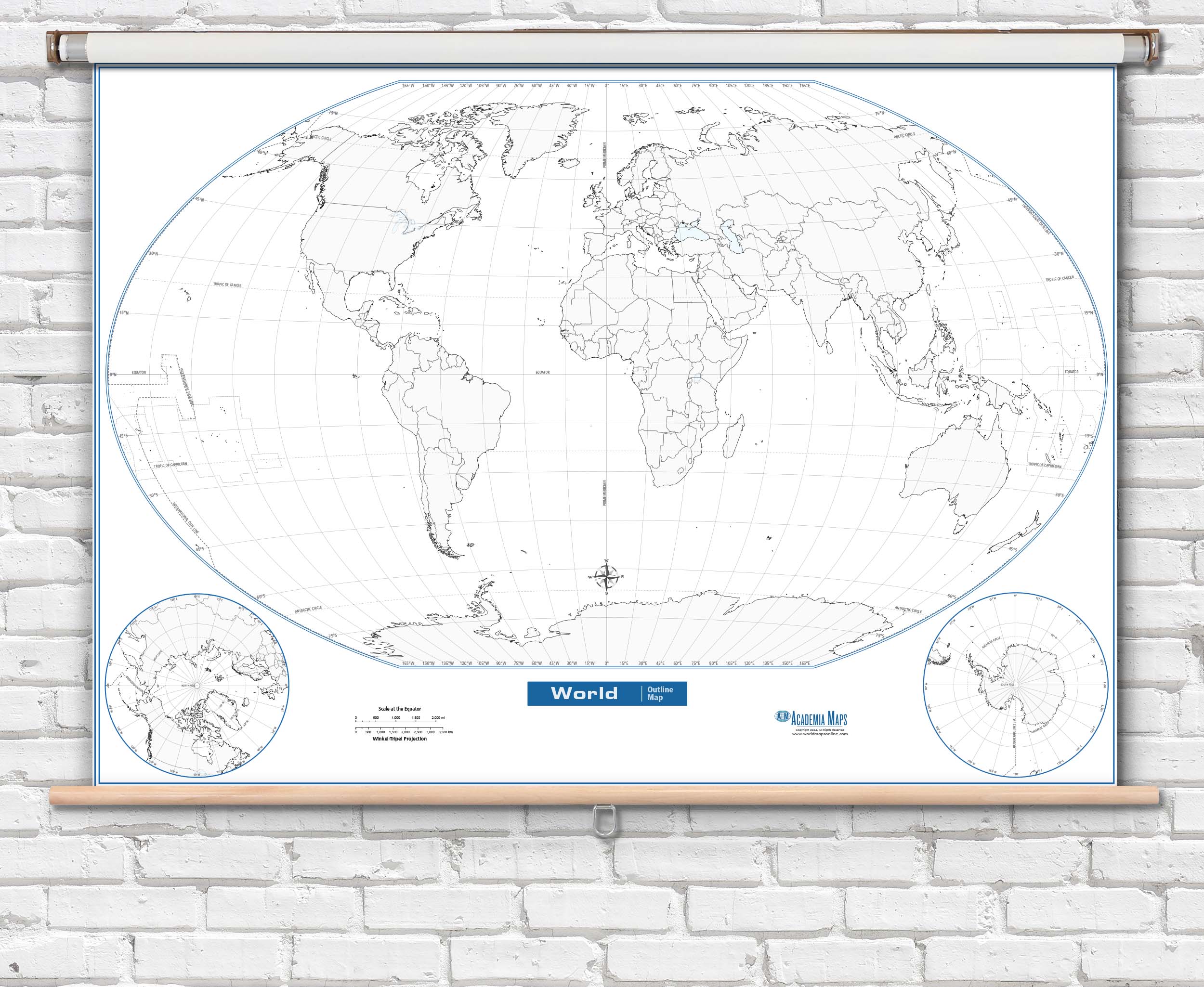 Unlabeled World Map With Latitude And Longitude