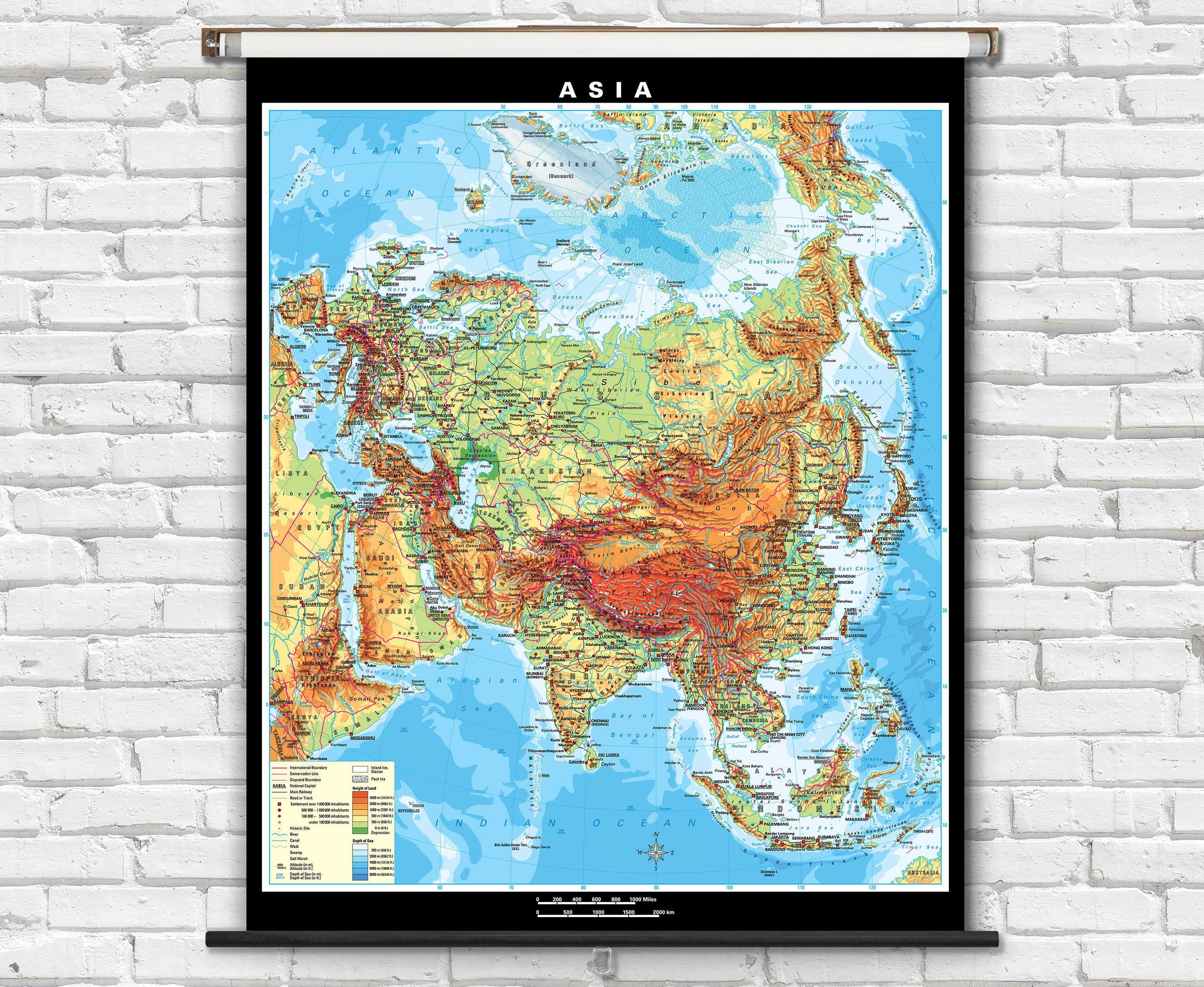 Asia Physical Features Map For Kids