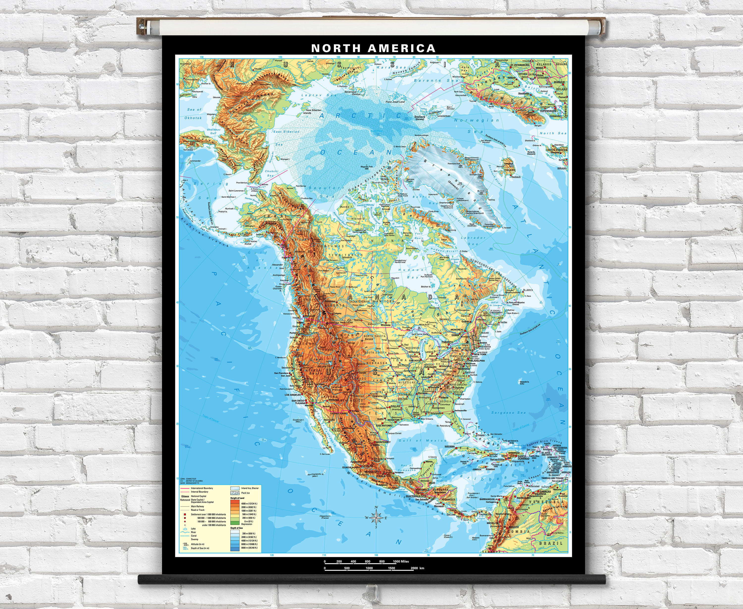 Map Of North America Physical Features