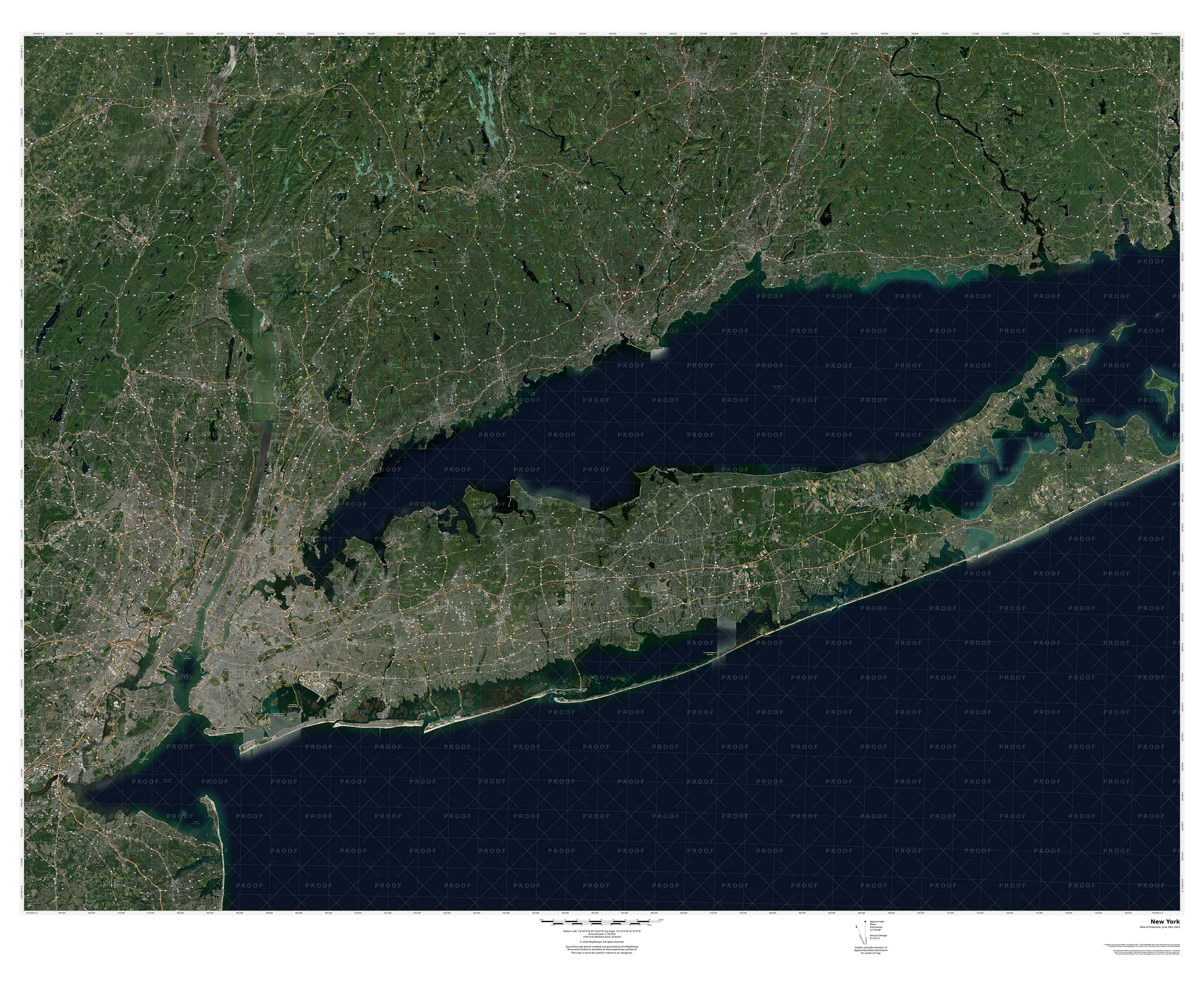 World Hybrid Satellite Imagery Custom Area Wall Maps