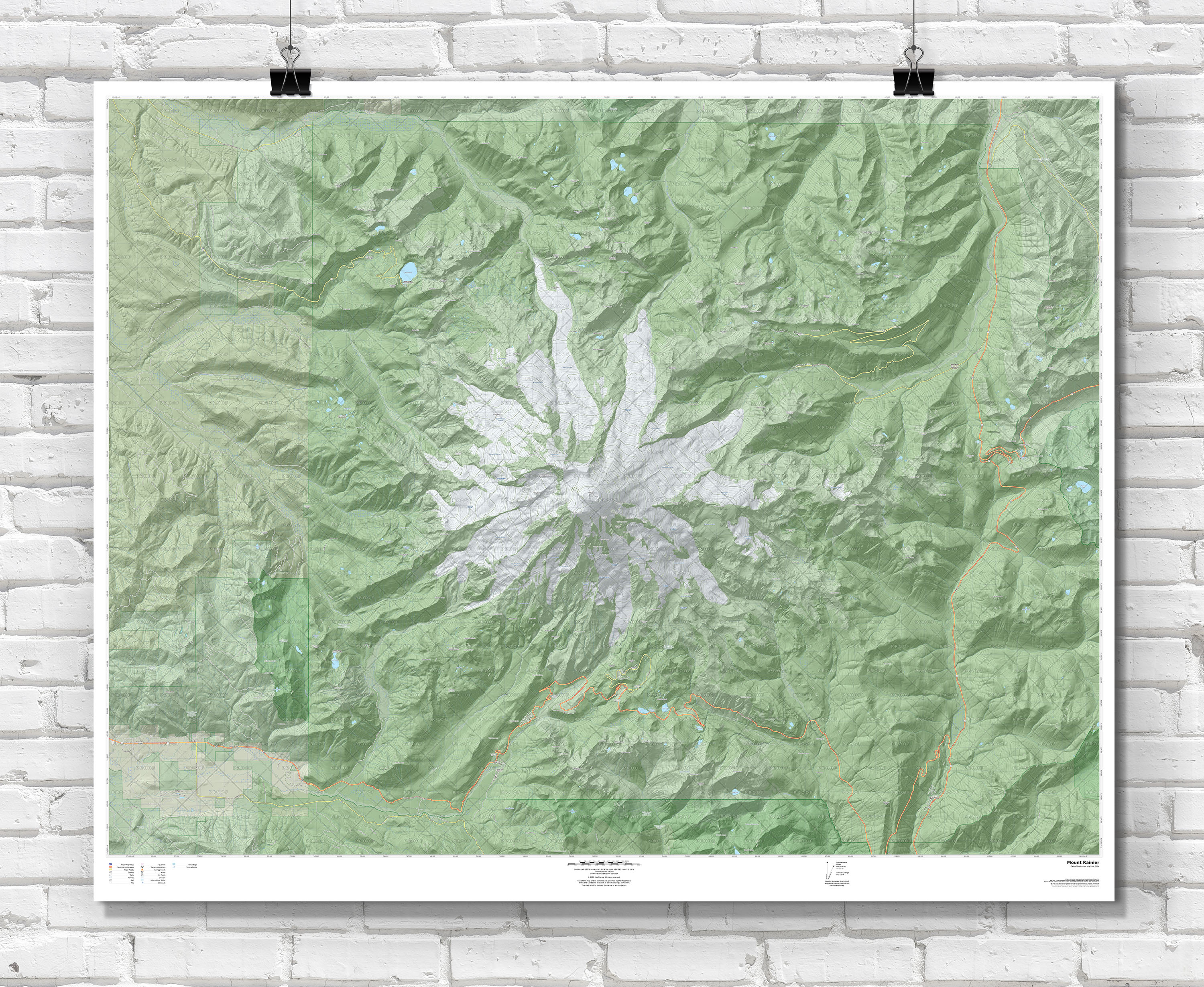 USA Terrain Custom Area Topographic Maps - Wall Map