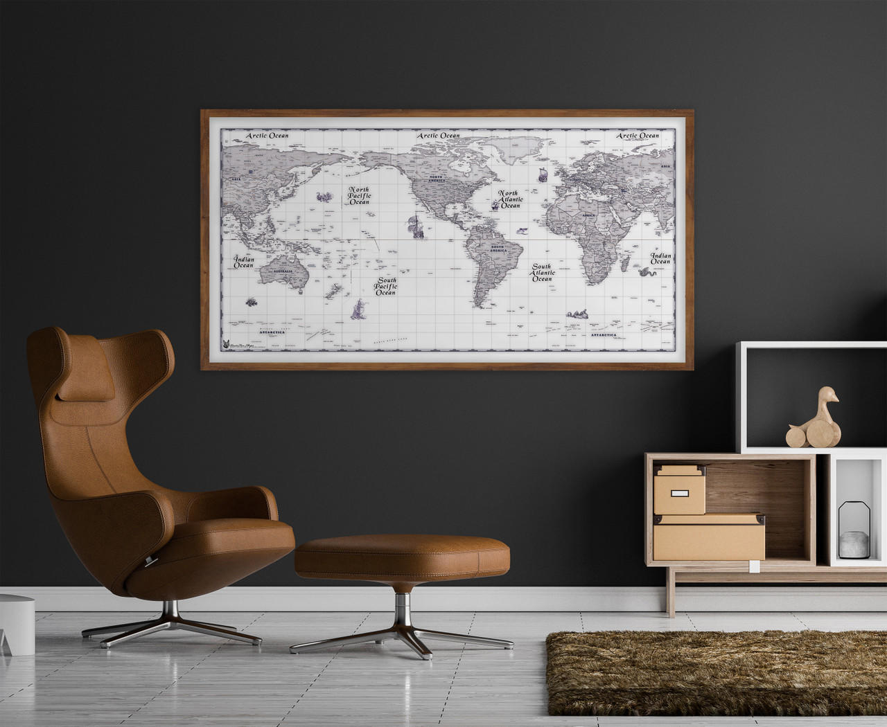 Blue Ink World Political Wall Map by Compart Maps | World Maps Online