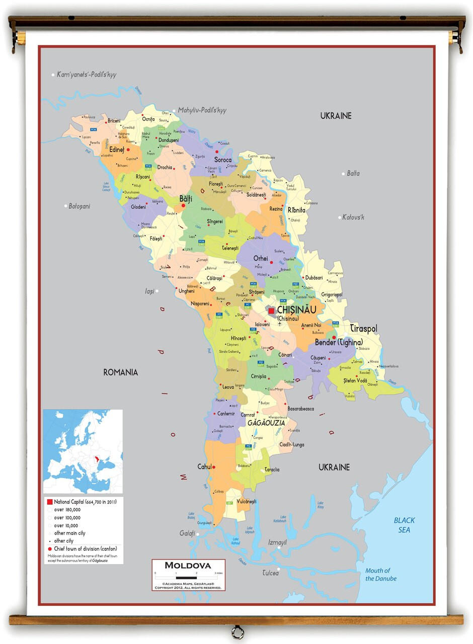 Moldova Political Educational Map from Academia Maps | World Maps Online