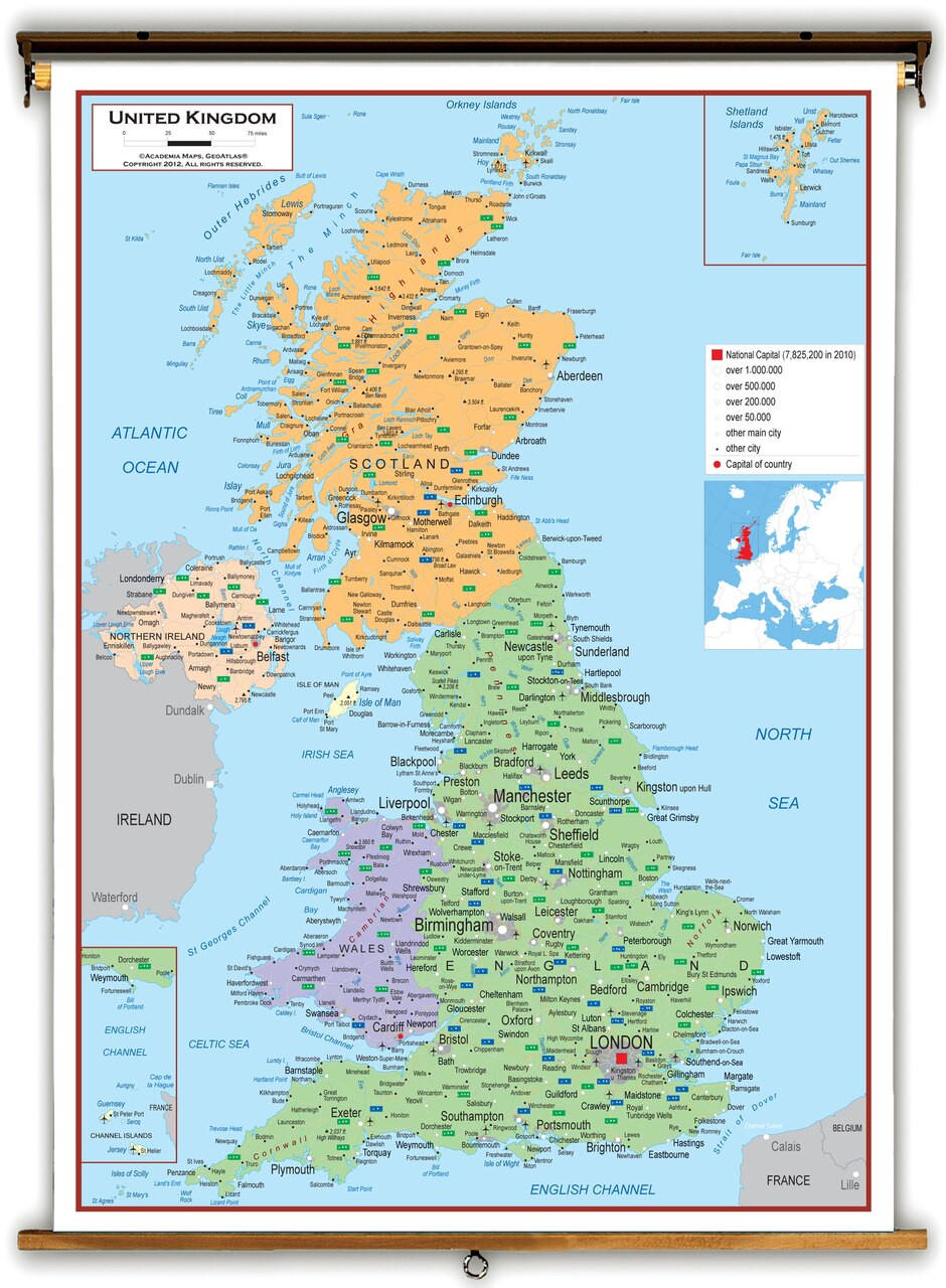 United Kingdom Political Educational Map from Academia Maps | World ...
