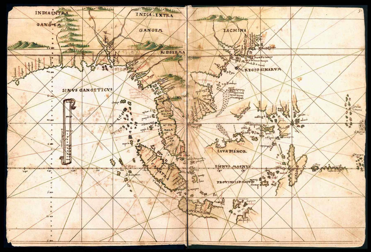 Historical Map of India & China - General Atlas of All the Islands in ...