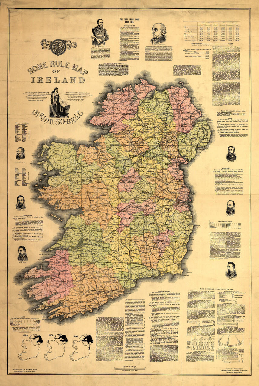 Historic Map - Ireland - 1893 | World Maps Online
