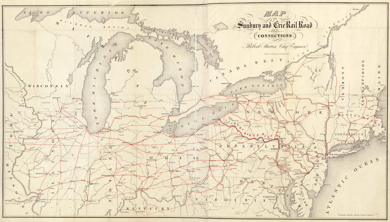 1800s Railroad Map Map Showing The Union Pacific Railway And
