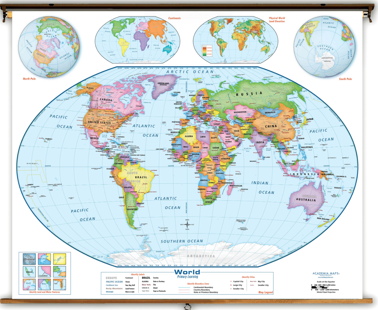 A World Map Mural Will Complete The Setting In Your Design - World Maps ...