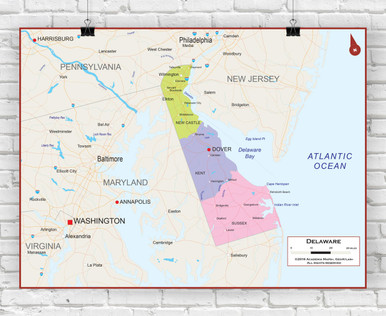 Delaware Wall Map - Political | World Maps Online