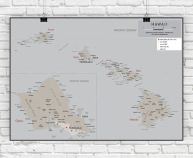 Hawaii Wall Map - Executive | World Maps Online