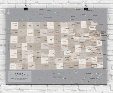 Kansas Wall Map - Executive | World Maps Online