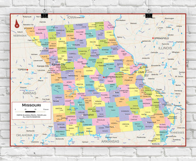 Missouri Wall Map - Political | World Maps Online