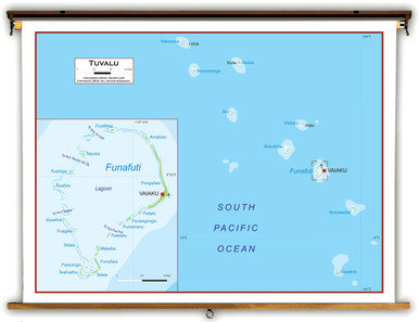 Tuvalu Physical Wall Map | Academia Maps