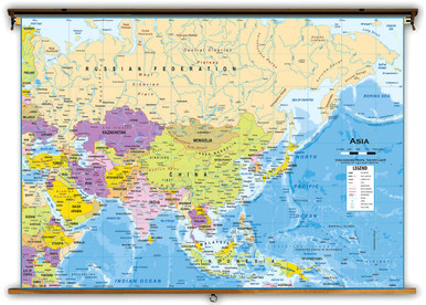 Asia Political Classroom Wall Map from Academia Maps | World Maps Online