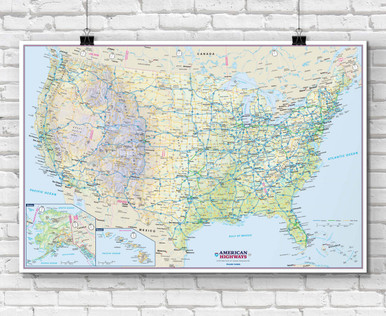 US Interstate Wall Map | World Maps Online