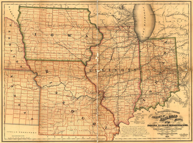 Historic Railroad Map of the Midwest - 1858 | World Maps Online