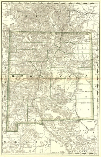 Historic Railroad Map of New Mexico - 1879 | World Maps Online