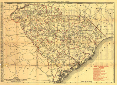 Historic Railroad Map of South Carolina - 1900 | World Maps Online