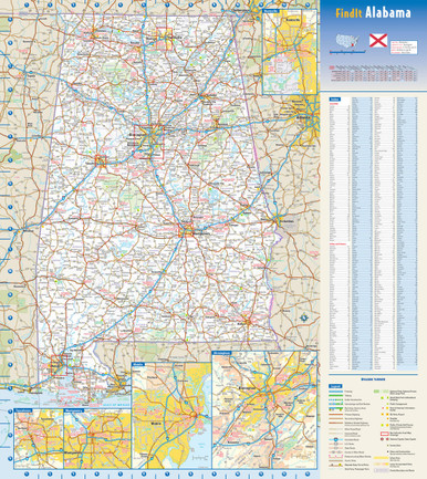 Alabama Reference Wall Map | World Maps Online