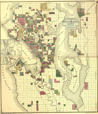 Seattle, WA Vintage Map Print (1890)| World Maps Online