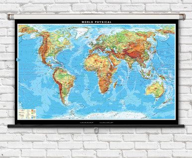Extra Large World Physical Map - 100" x 69" - from Klett-Perthes ...