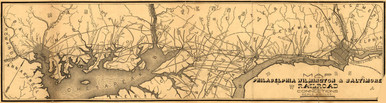 Northeastern US Vintage Railroad Map Print (1850)| World Maps Online