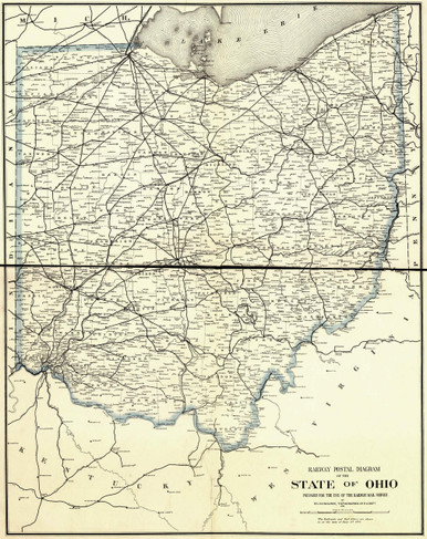 Historic Railroad Map of Ohio - 1882 - Railway Mail Service | World ...