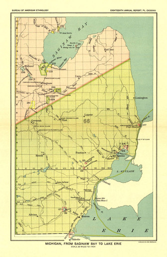 Historical Map of Michigan - Indian Lands - 1896 JW Powell | World Maps ...