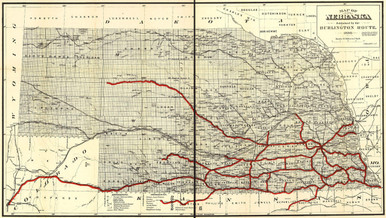 Historic Railroad Map of Nebraska - 1886 | World Maps Online