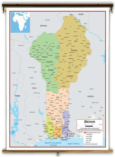 Benin Political Wall Map | Academia Maps
