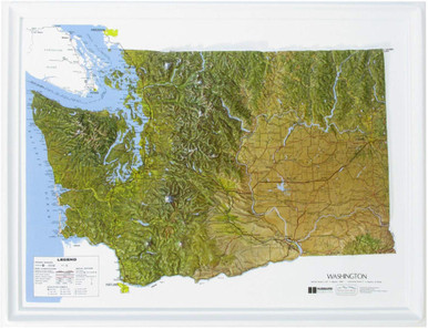 Washington State Natural Color Raised Relief Map | World Maps Online