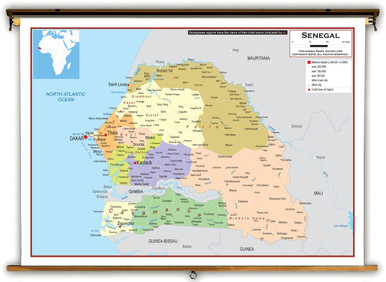 Senegal Political Wall Map | Academia Maps