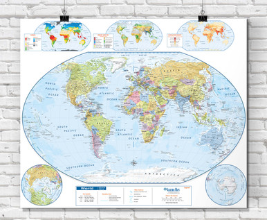 Advanced World Political Classroom Wall Map | World Maps Online