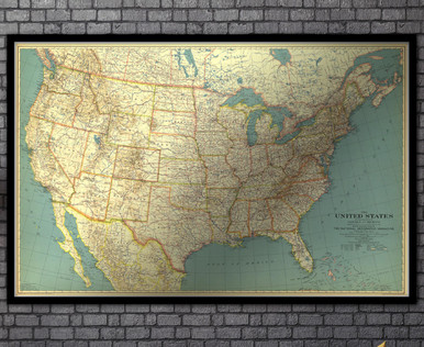 United States National Geographic Vintage Map Print (1933)| World Maps ...