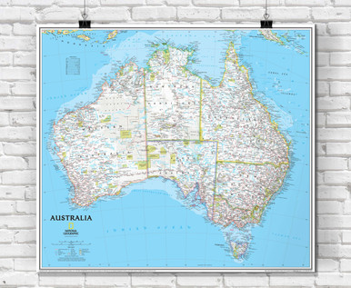 National Geographic Australia Classic Political Wall Map | World Maps ...