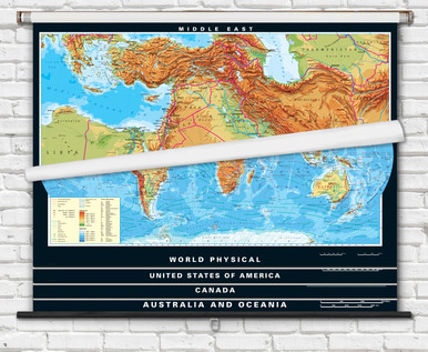 Physical Series Customizable Classroom Spring Roller Multi-map Combo ...