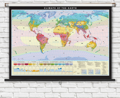 Climate of the Earth World Map of Climactic Regions on Spring Roller ...