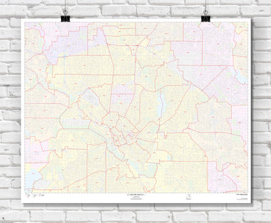 USA Custom Area Zip Code Wall Maps