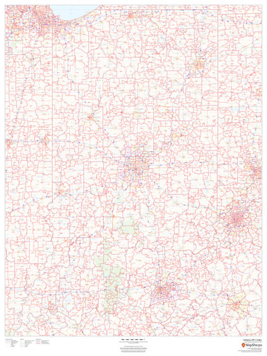 Indiana ZIP Code Map