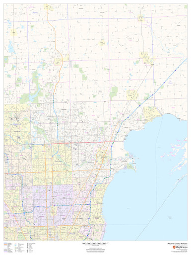 Macomb County, Michigan Wall Map